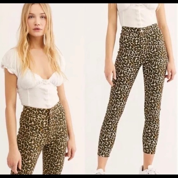 We The Free | Pants & Jumpsuits | We The Free Free People Leopard Print ...